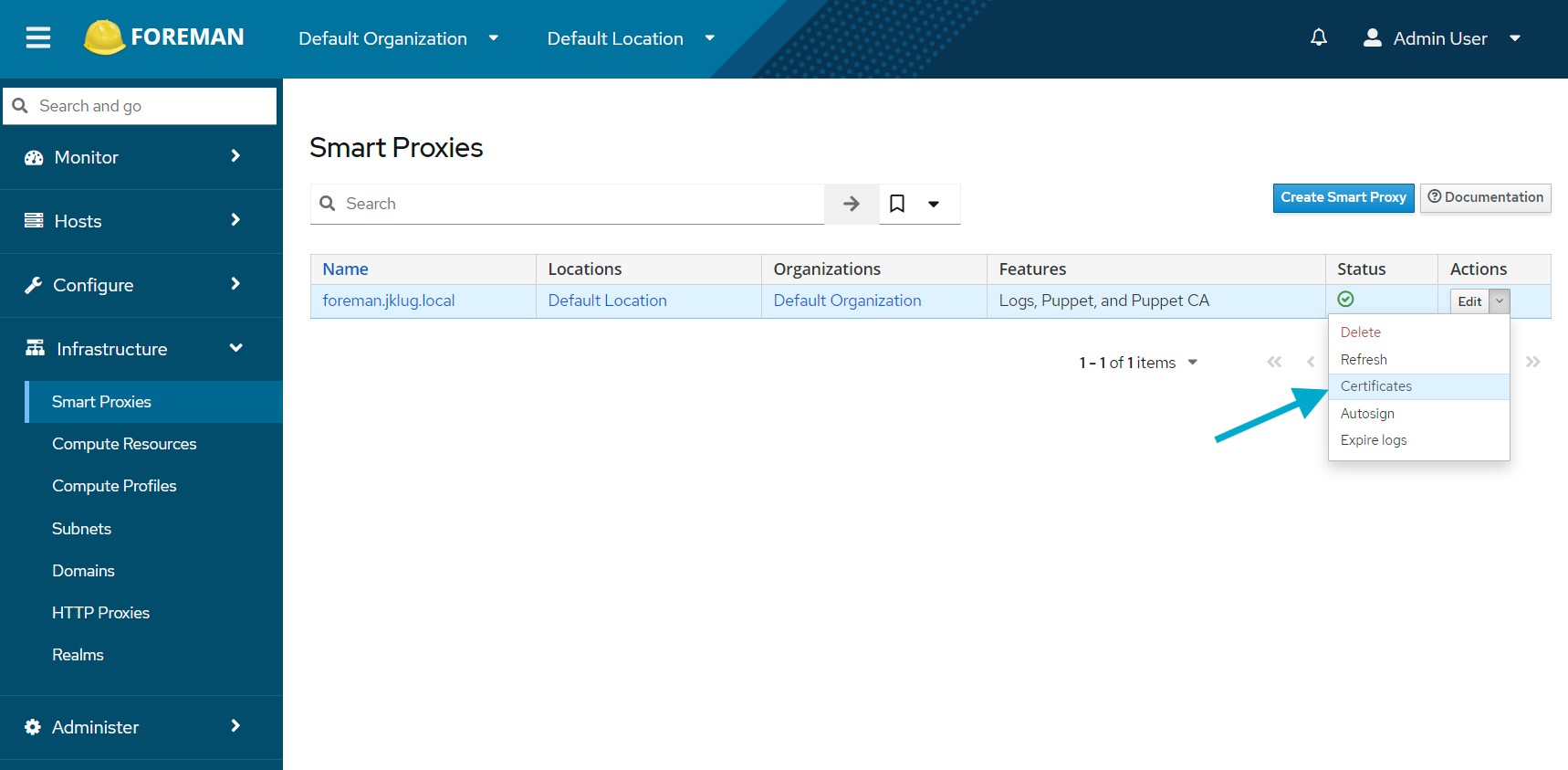Foreman: Setup a Foreman Server, Export Root CA Certificate & Add Hosts with Puppet Agent · blog ...
