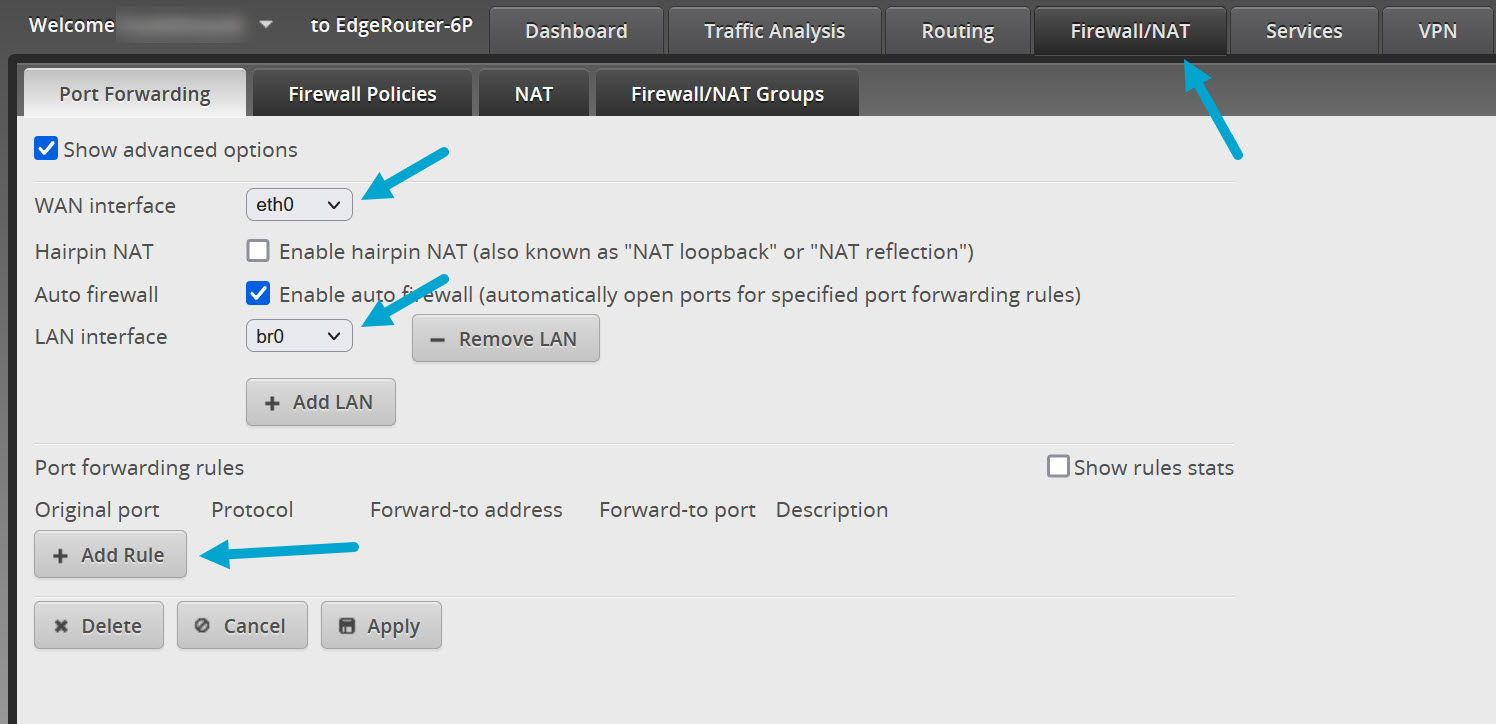 Portforwarding from Magenta Fiberbox through another Router (Ubiquiti EdgeRouter 6p) · blog ...