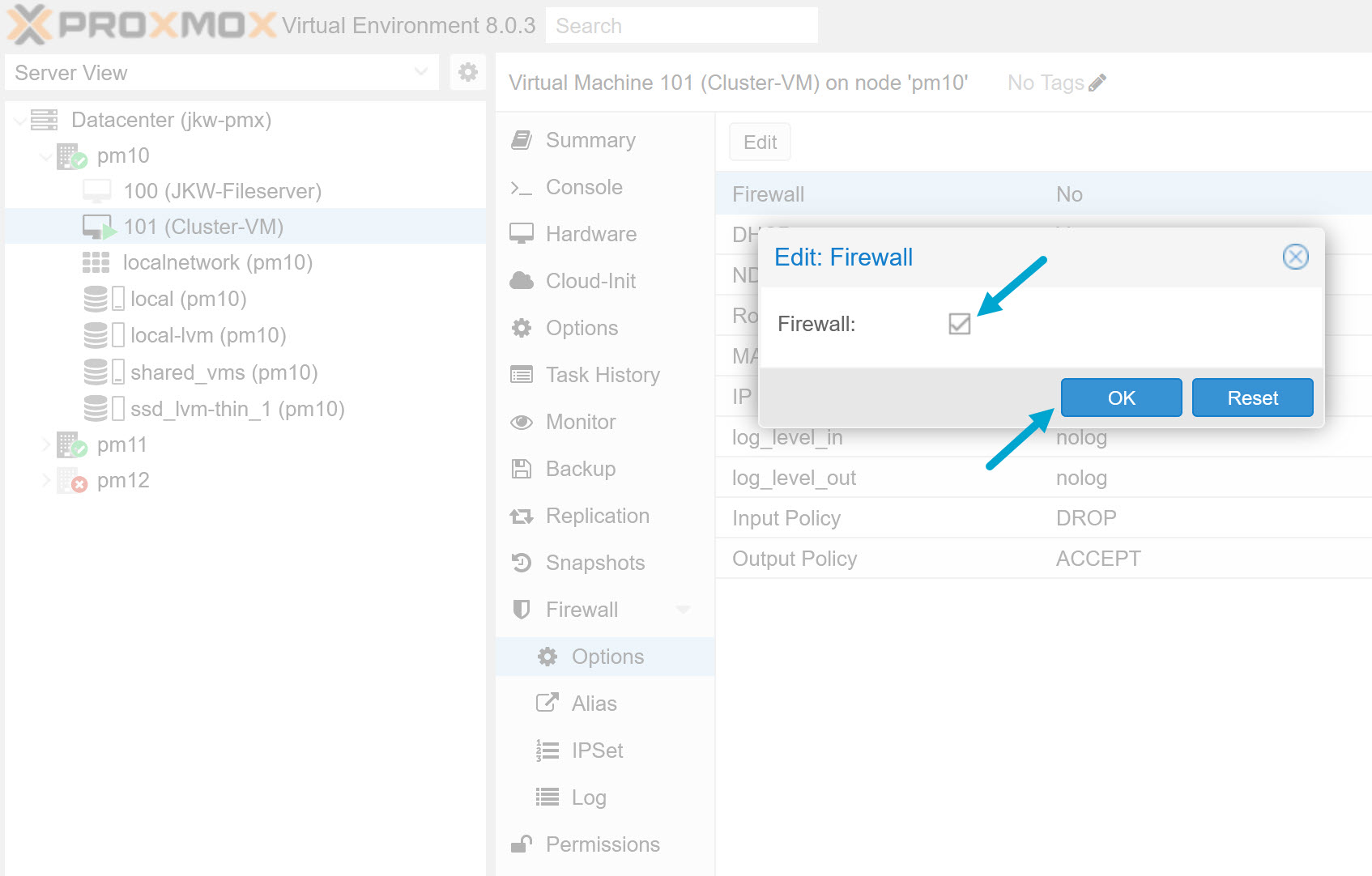 Proxmox Hypervisor - High-availability Cluster, Firewall, Proxmox Commands · blog.jklug.work