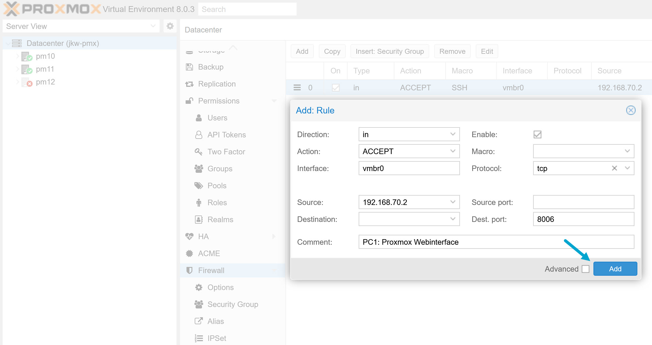 Proxmox Hypervisor - High-availability Cluster, Firewall, Proxmox Commands · blog.jklug.work