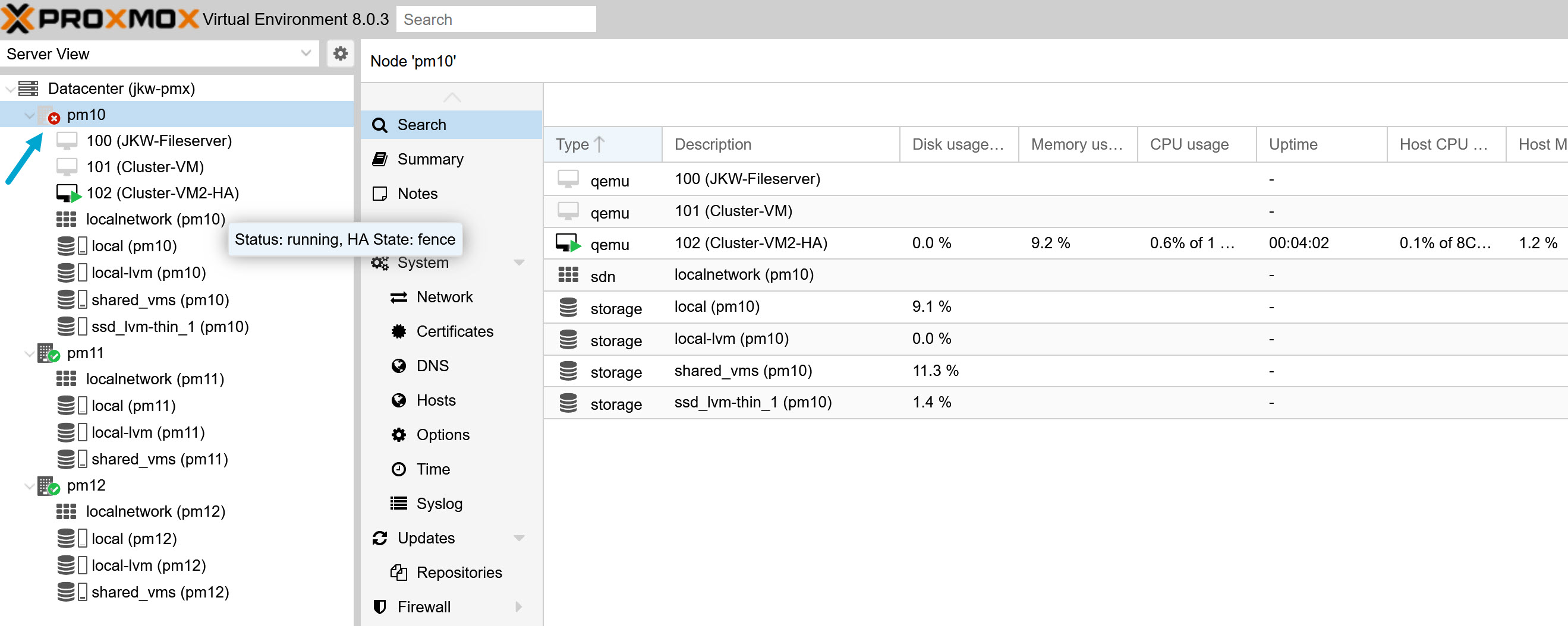 Proxmox Hypervisor - High-availability Cluster, Firewall, Proxmox Commands · blog.jklug.work
